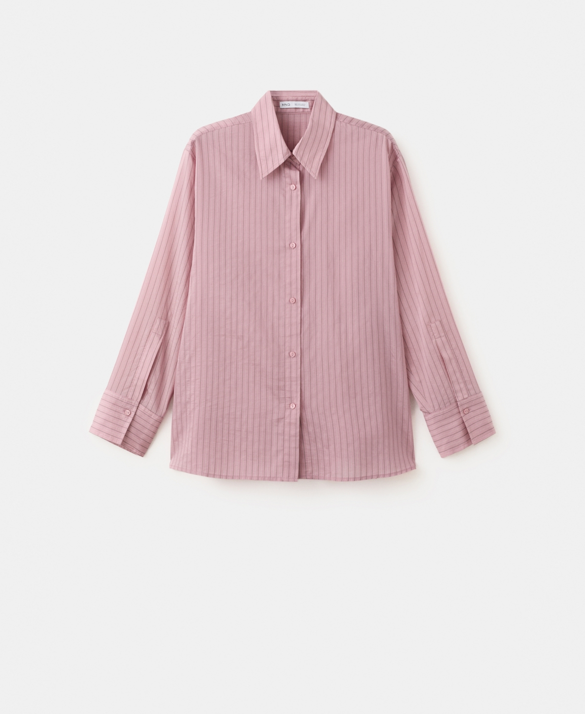 Click here for Mango Womens Lyocell Striped Shirt - Pastel Pink prices