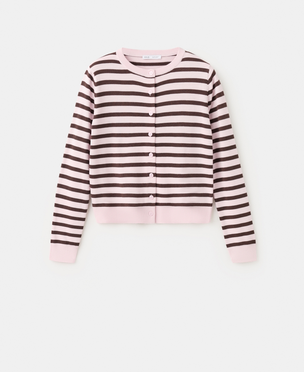 Click here for Mango Womens Stripped Knit Cardigan - Pink prices