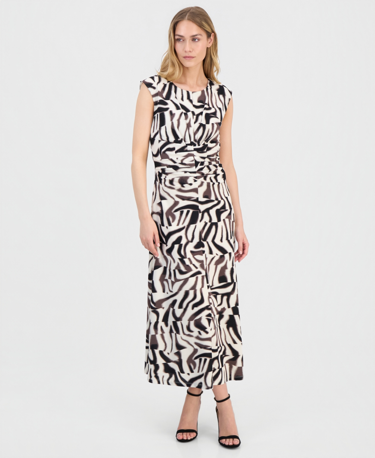 Click here for Anne Klein Womens Printed Ruched Pebble Jersey Mid... prices