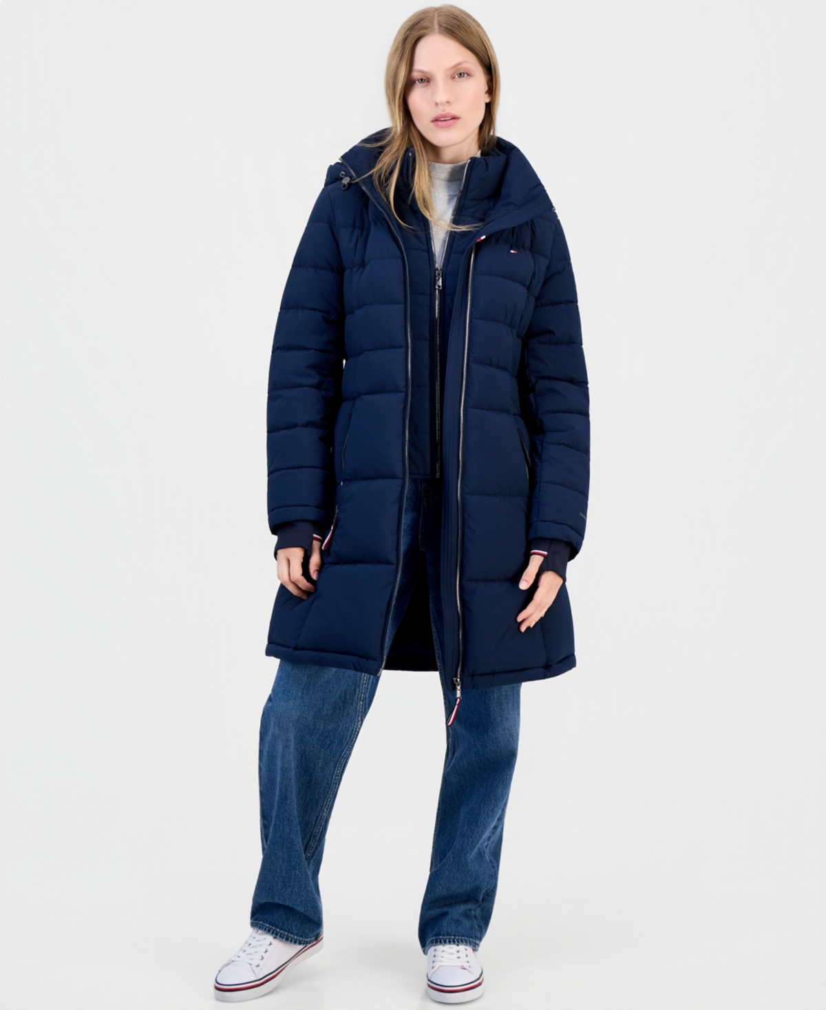 Click here for Tommy Hilfiger Womens Hooded Puffer Bibbed Coat  C... prices