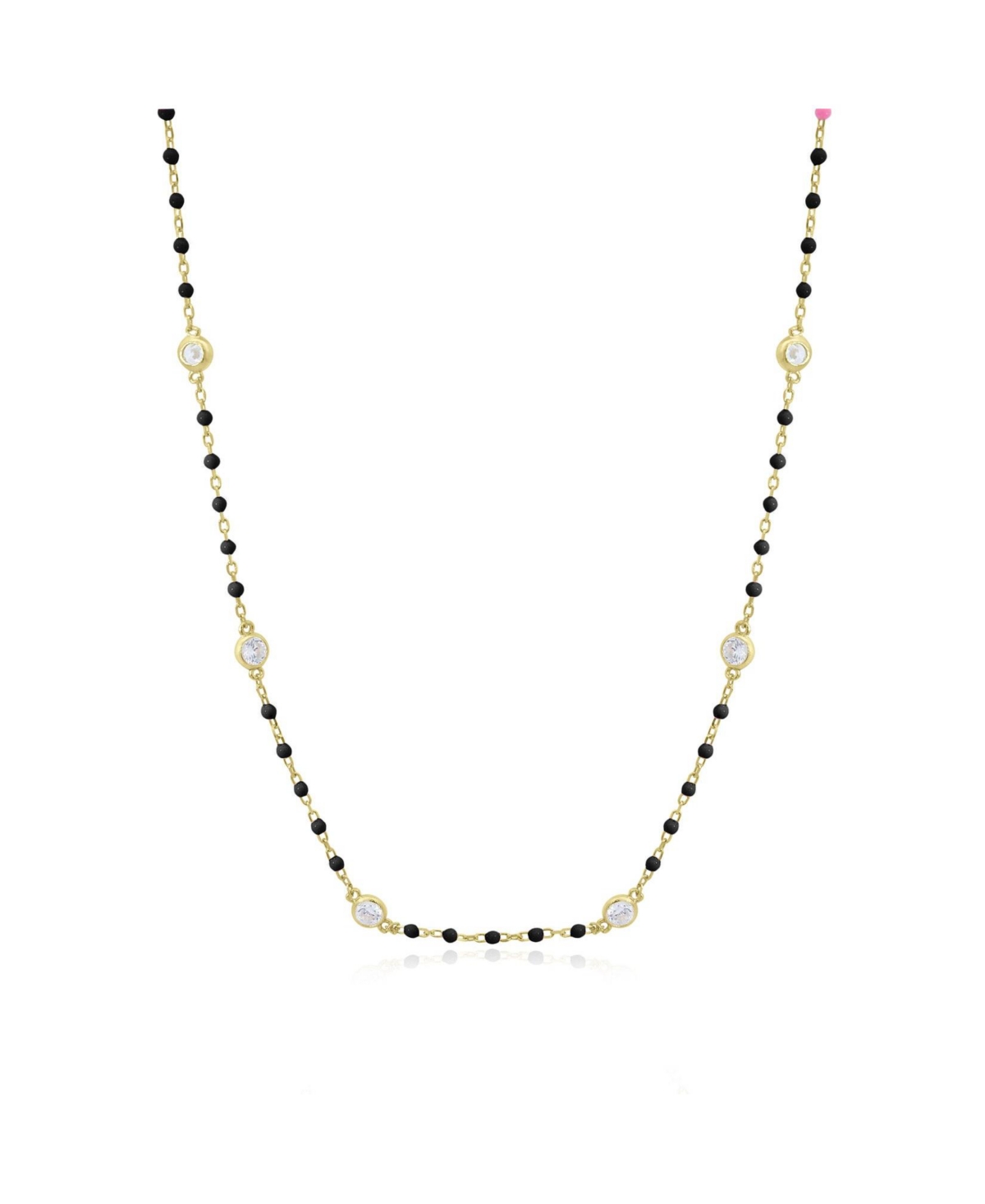 Click here for The Lovery Black Enamel Bead Cz Chain Necklace 14K... prices