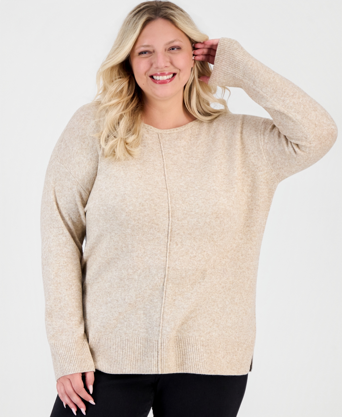 Click here for Style & Co Plus Size LuxSoft Seamfront Tunic Sweat... prices