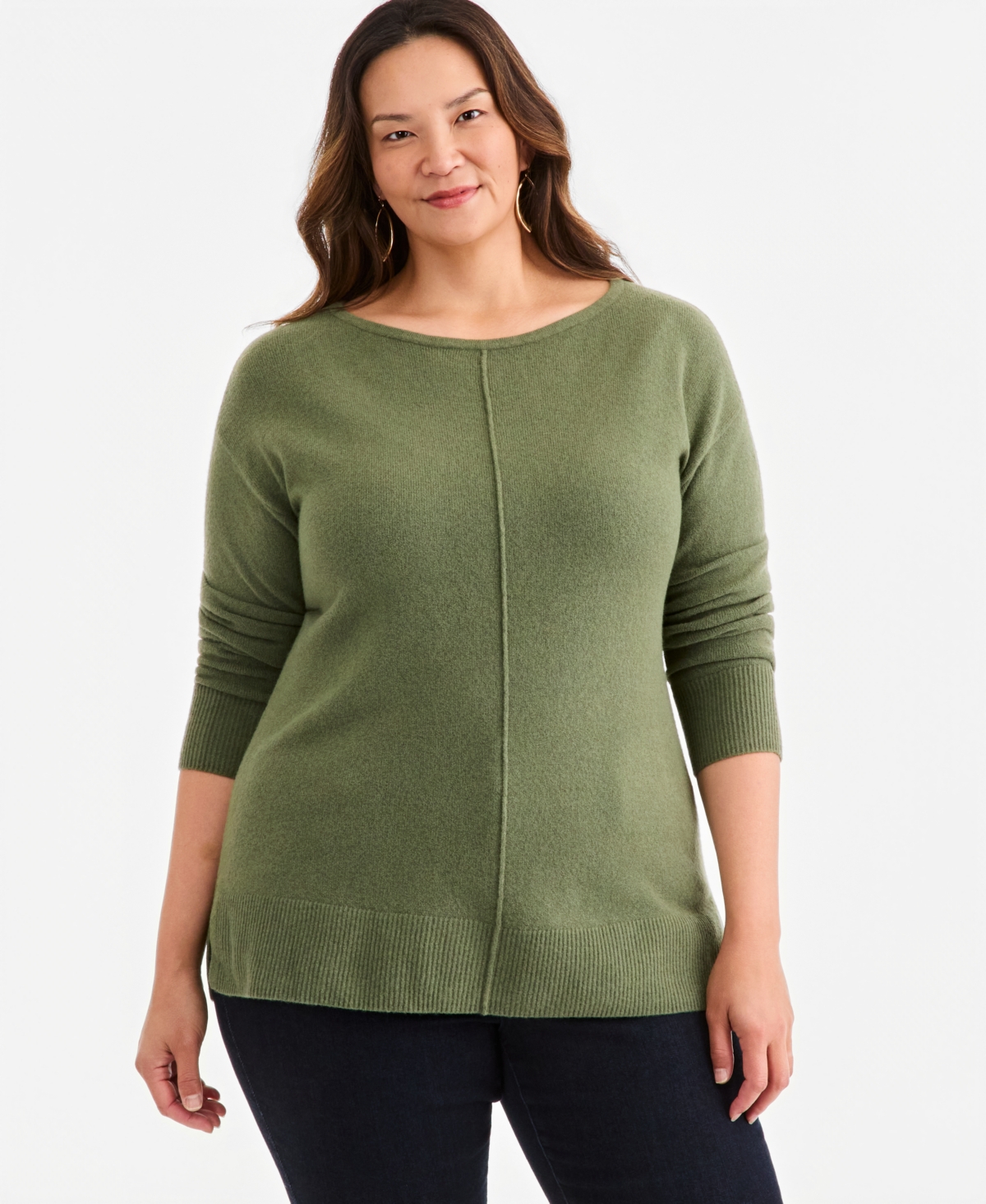Click here for Style & Co Plus Size LuxSoft Seamfront Tunic Sweat... prices