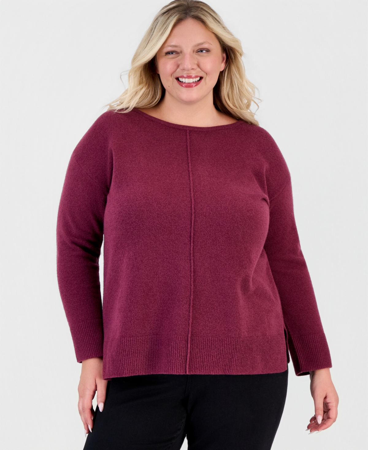 Click here for Style & Co Plus Size LuxSoft Seamfront Tunic Sweat... prices