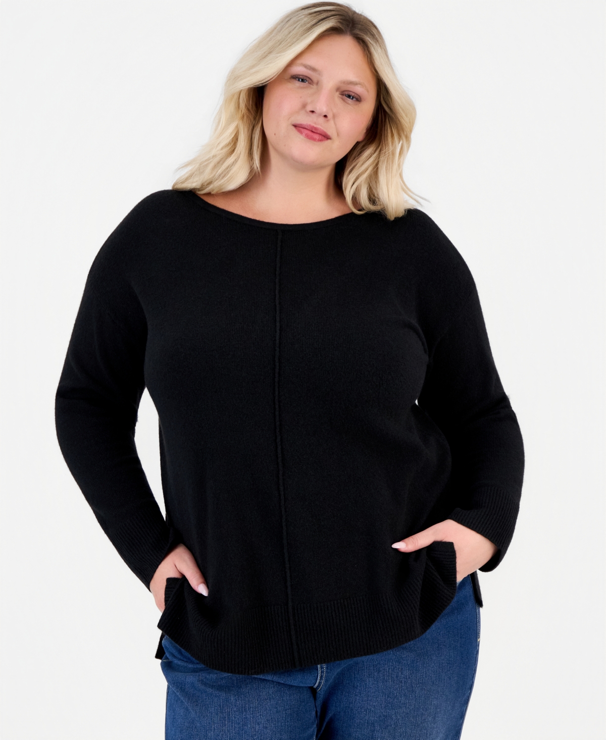 Click here for Style & Co Plus Size LuxSoft Seamfront Tunic Sweat... prices