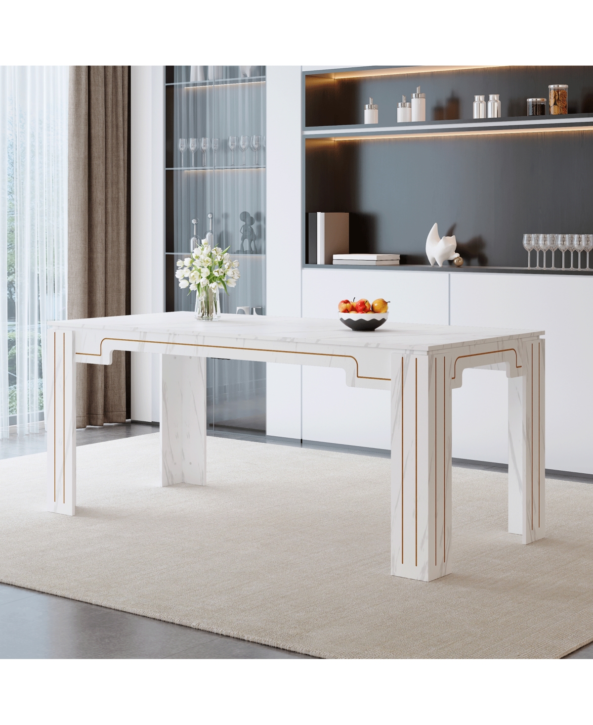 Click here for Rainsken 71 x 31.5 inch Mdf Spliced Tabletop Dinin... prices