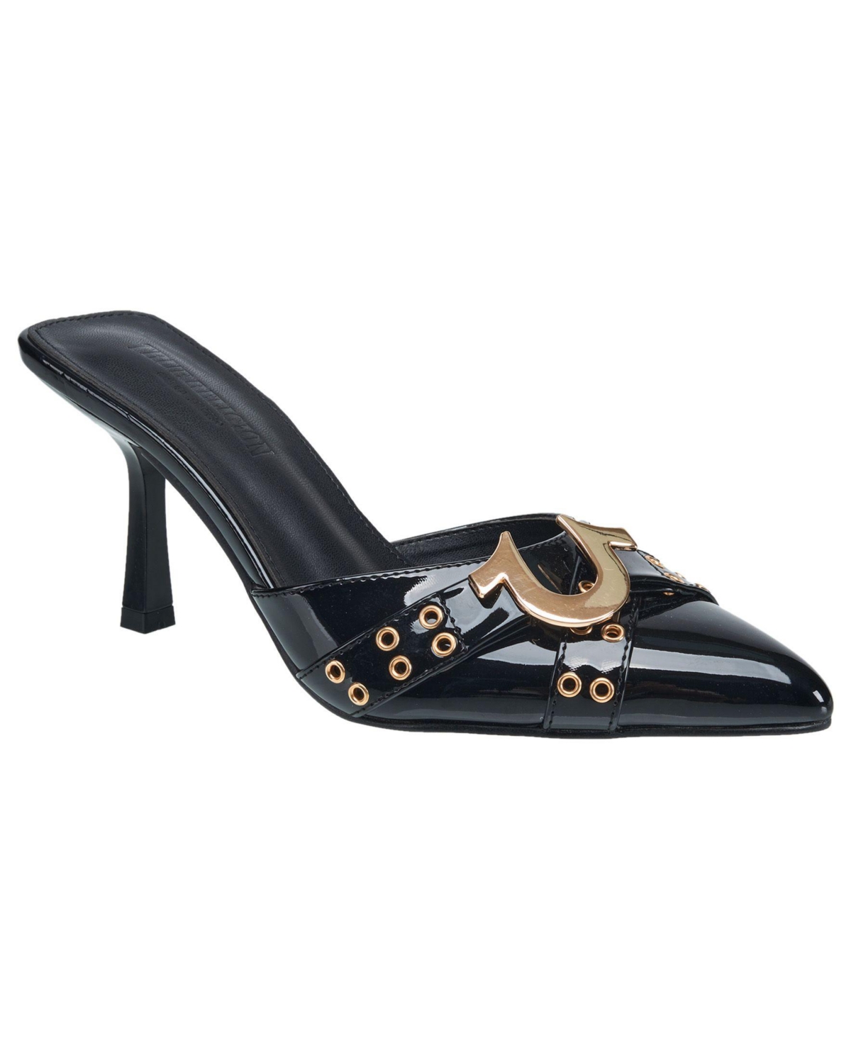 Click here for True Religion Womens Doll Metal Logo Heel - Black prices