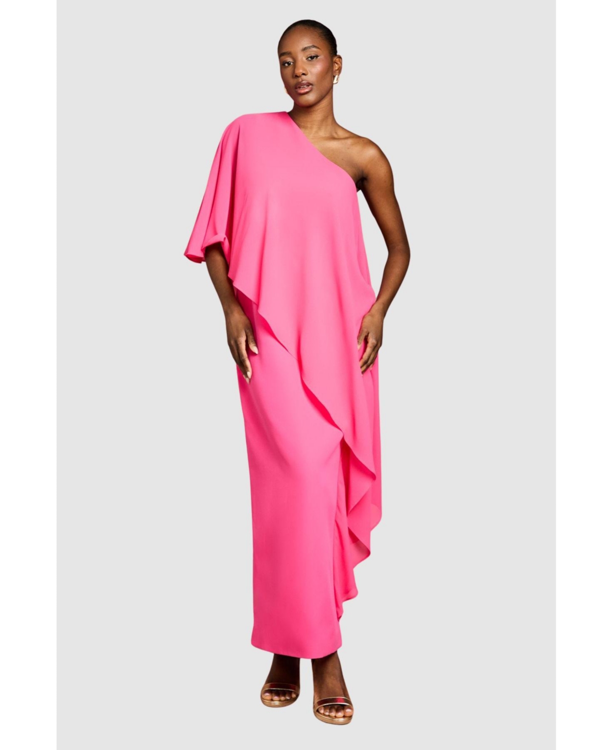 Click here for Coast Womens Chiffon Cape Crepe Pencil Dress - Mag... prices