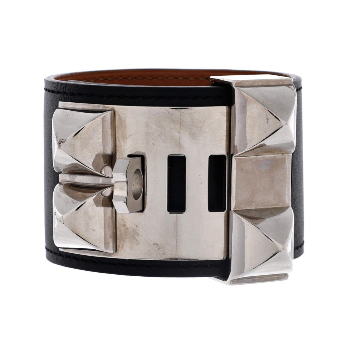 Click here for Pre-Owned HERMES Collier de Chien Bracelet - Leath... prices