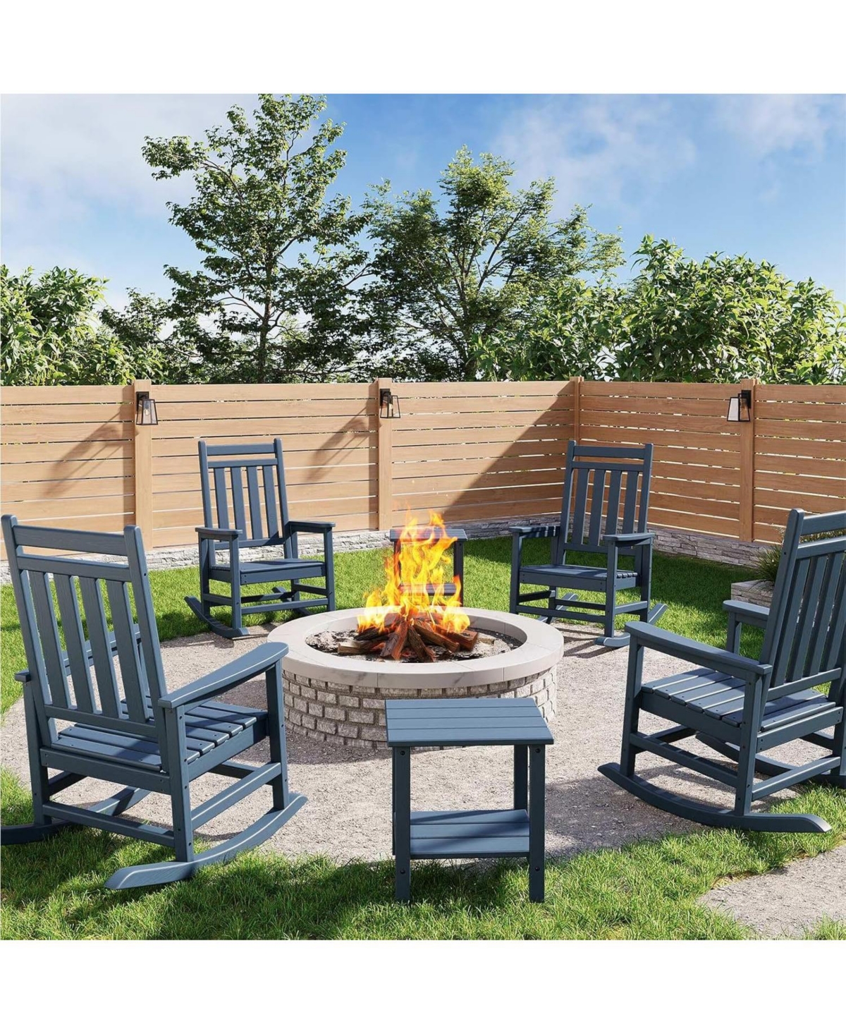 Click here for gaomon Hdpe Rocking Chair Outdoor Set of 4 with 2... prices