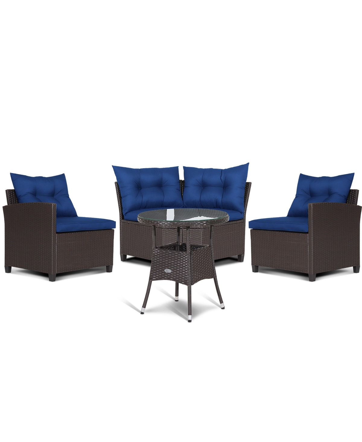 Click here for Costway 4PCS Patio Rattan Furniture Set Cushioned... prices