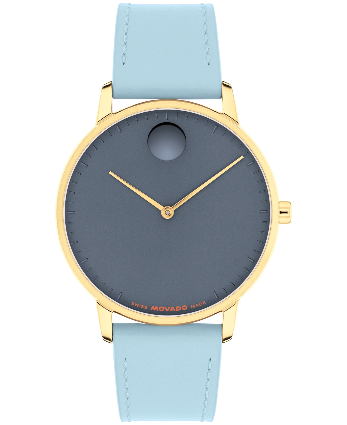 Click here for Movado Mens Face Swiss Quartz Light Blue Leather W... prices