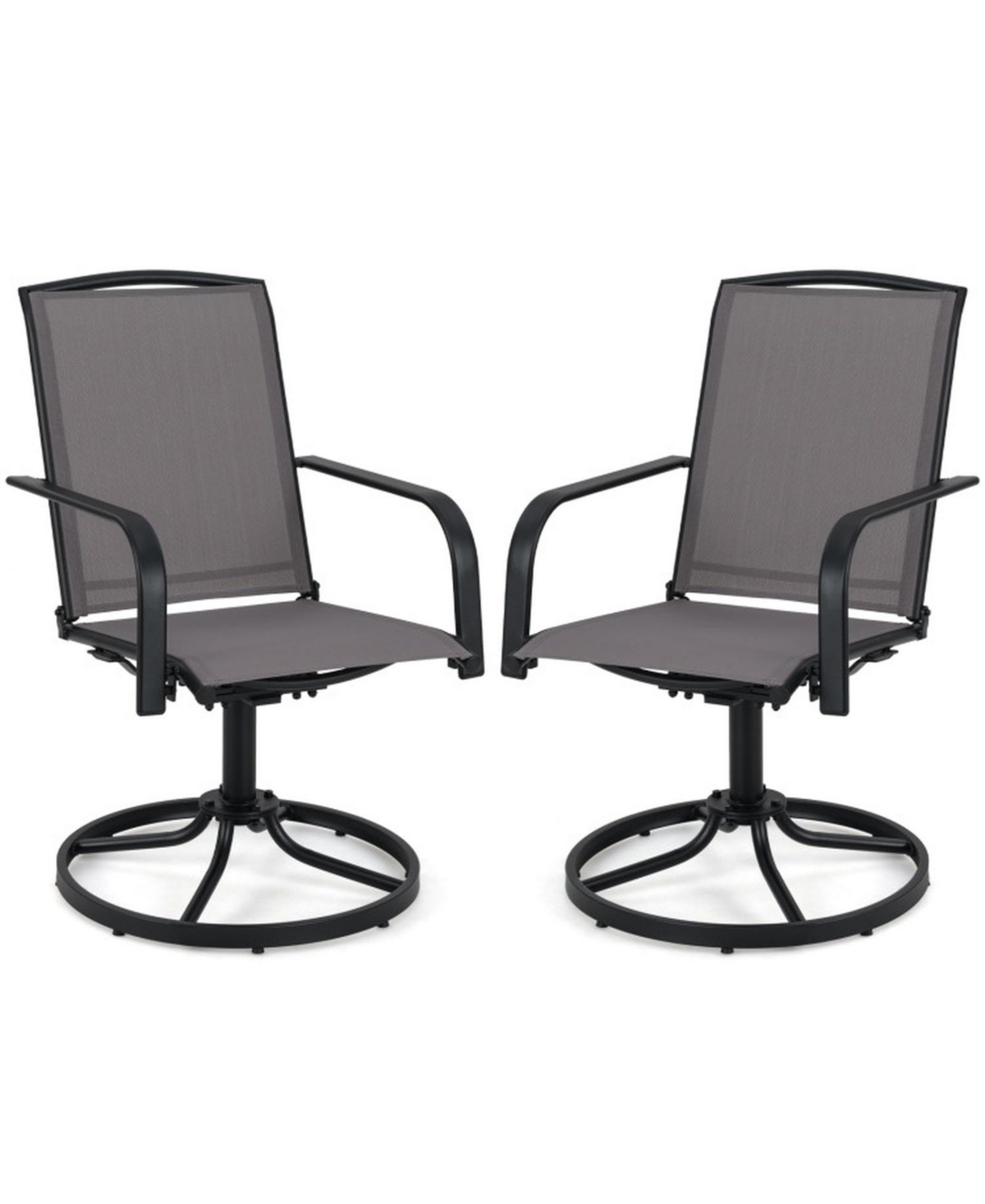 Click here for Sugift Set of 2 Outdoor Swivel Patio Chairs with H... prices