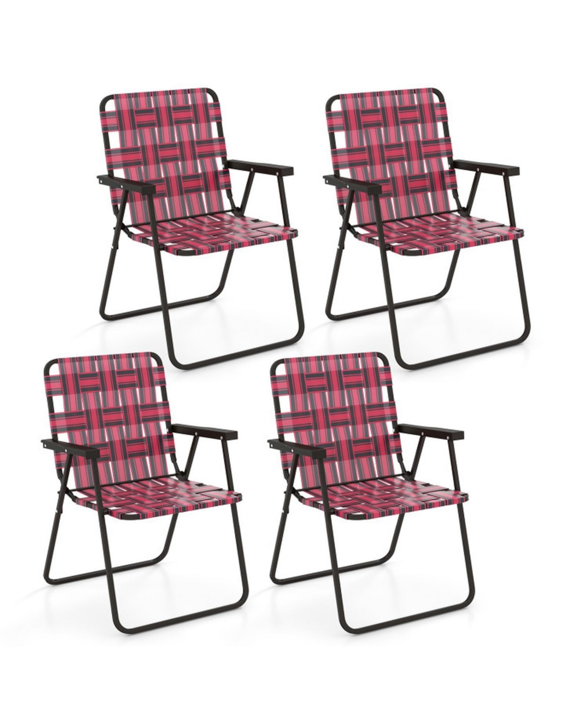 Click here for GOUUNSet of 4 Folding Steel and Pe Webbing Beach C... prices