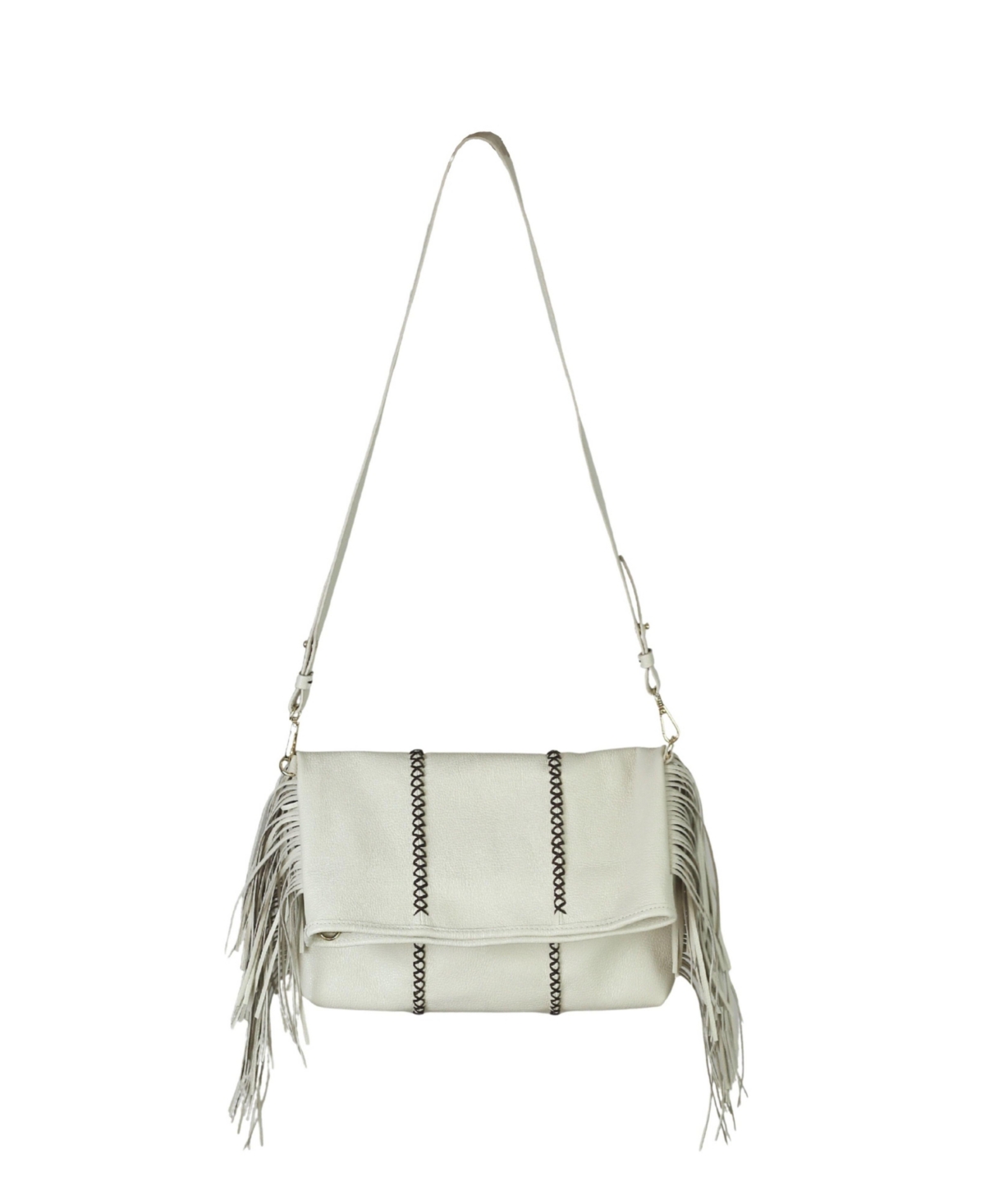 Click here for Carlos Falchi Medium Fringe Leather Crossbody Mess... prices