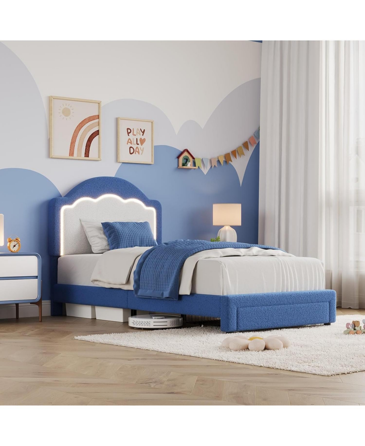 Click here for gaomon Bed Frame with Led Headboard for Kids  Sher... prices