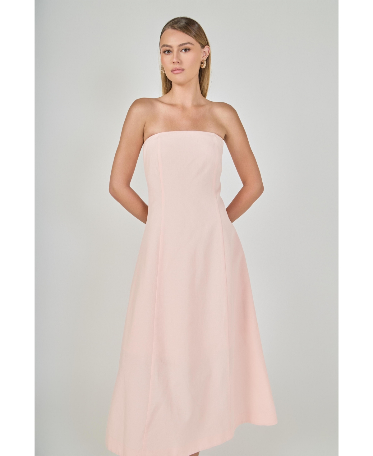 Click here for endless rose Womens Linen Strapless Dress - Pink prices