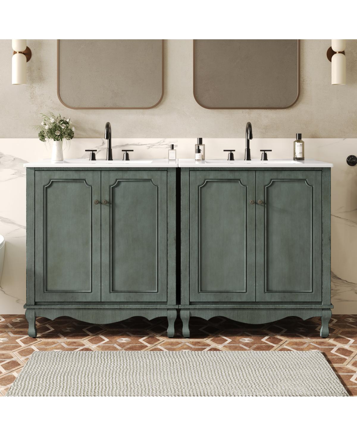 Click here for Sillysis Vintage Double Bathroom Vanity Set with C... prices