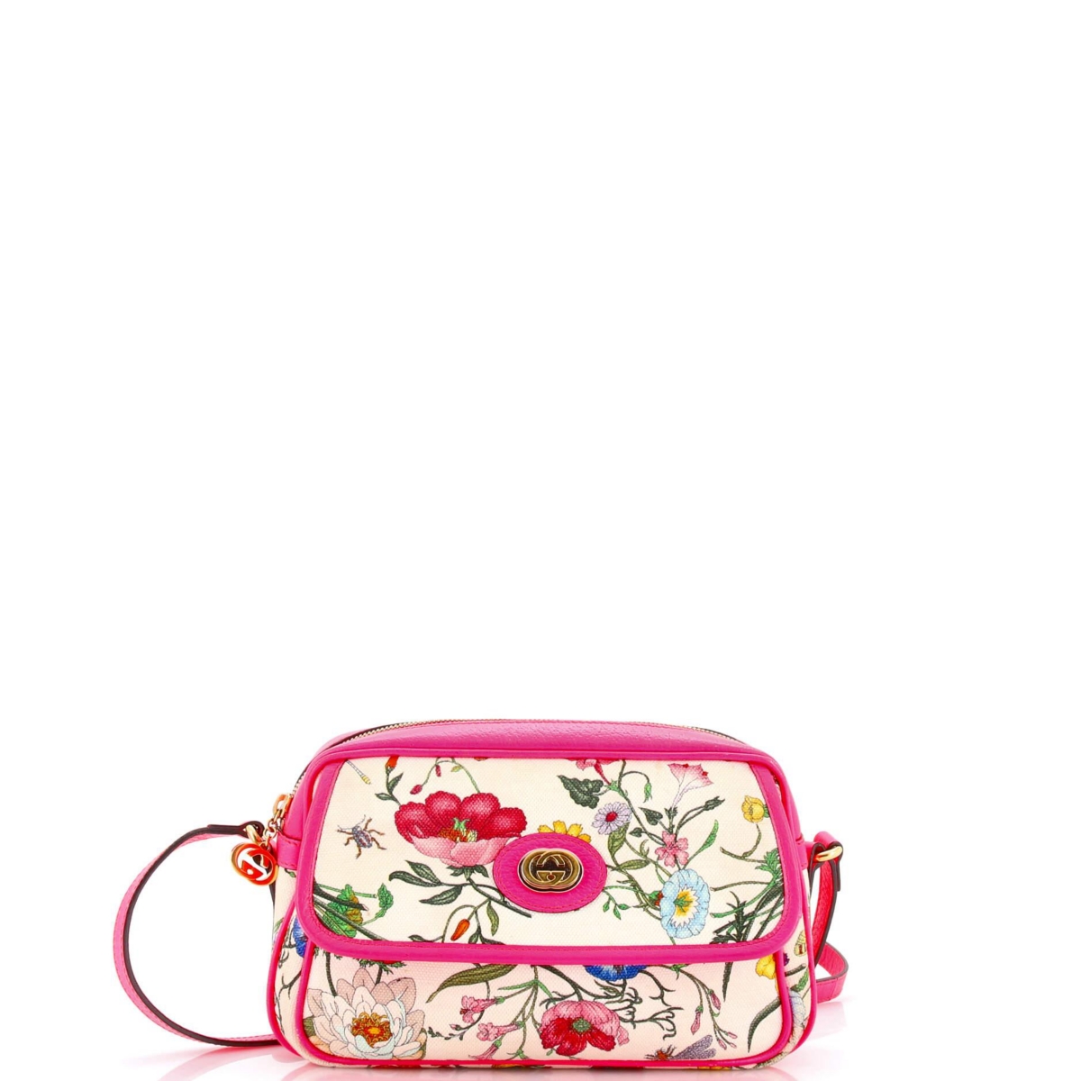Click here for Pre-Owned Gucci Small Shoulder Bag Flora Canvas -... prices