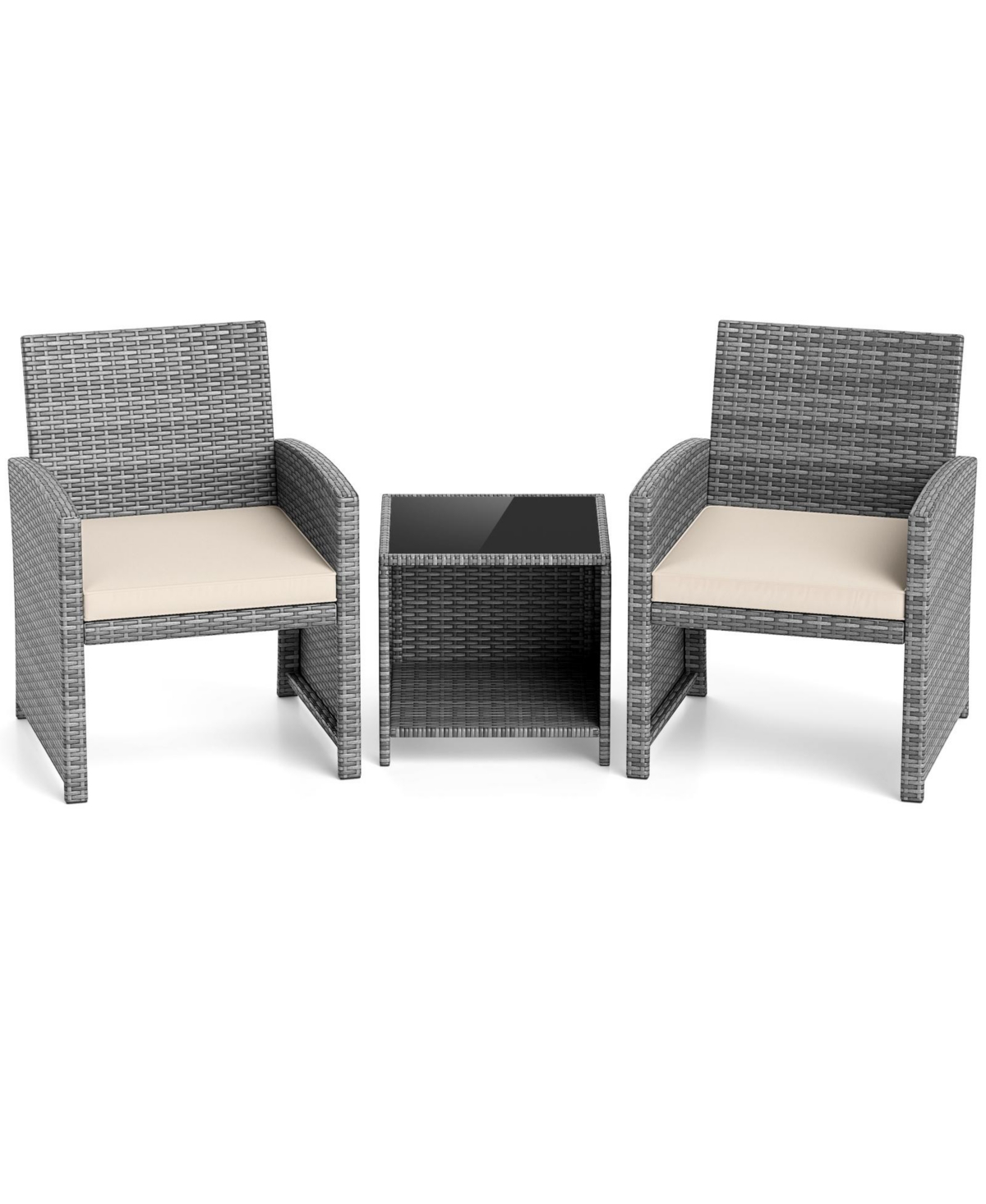 Click here for Sugift 3-Piece Patio Furniture Set with Tempered G... prices
