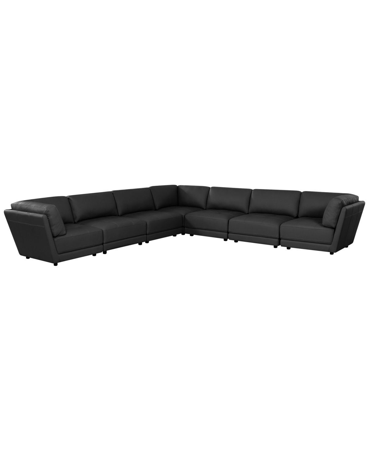 Click here for Versa 7-Pc. L-Shape Leather Sectional - Matte Blac... prices