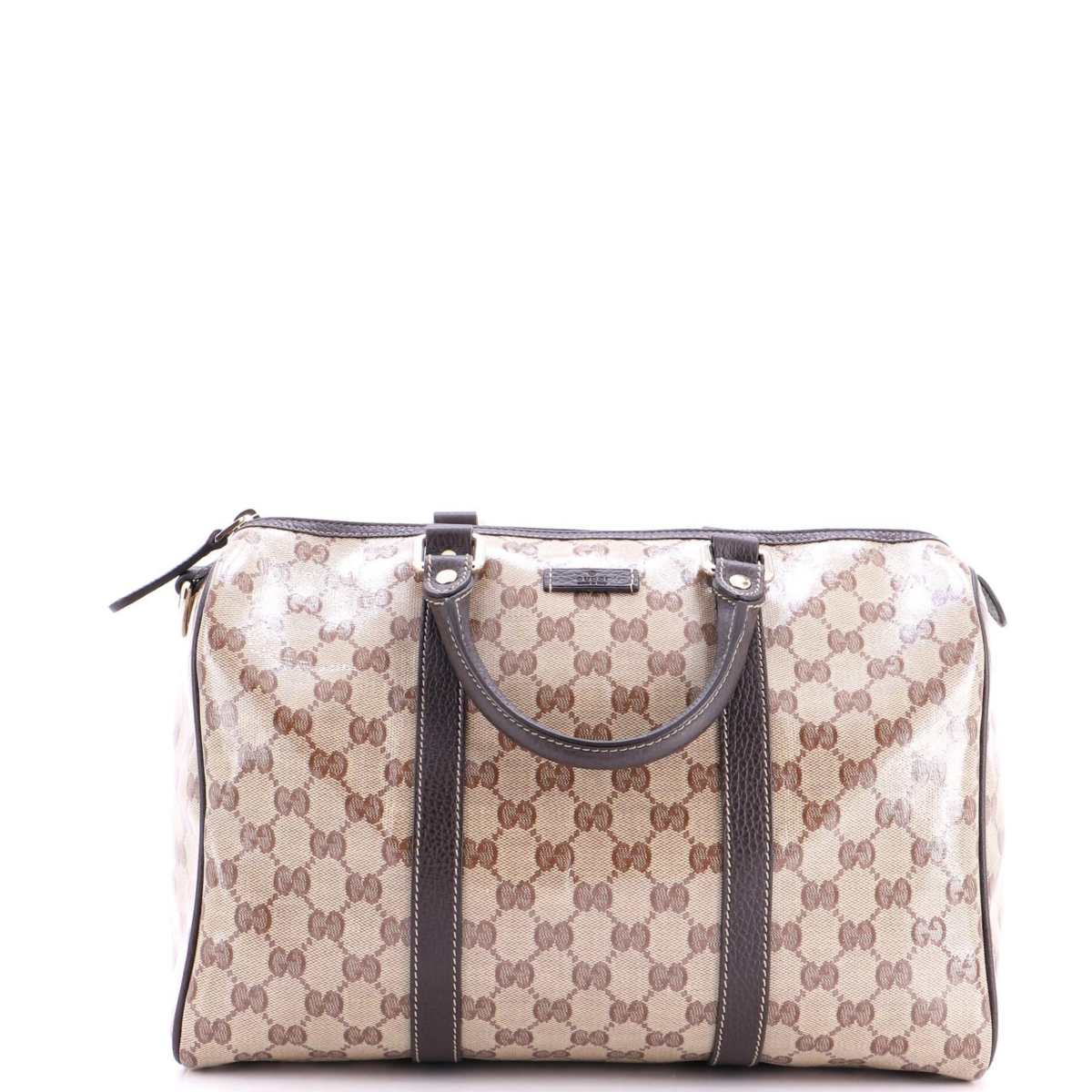Click here for Pre-Owned Gucci Medium Joy Boston Bag Gg Coated Ca... prices