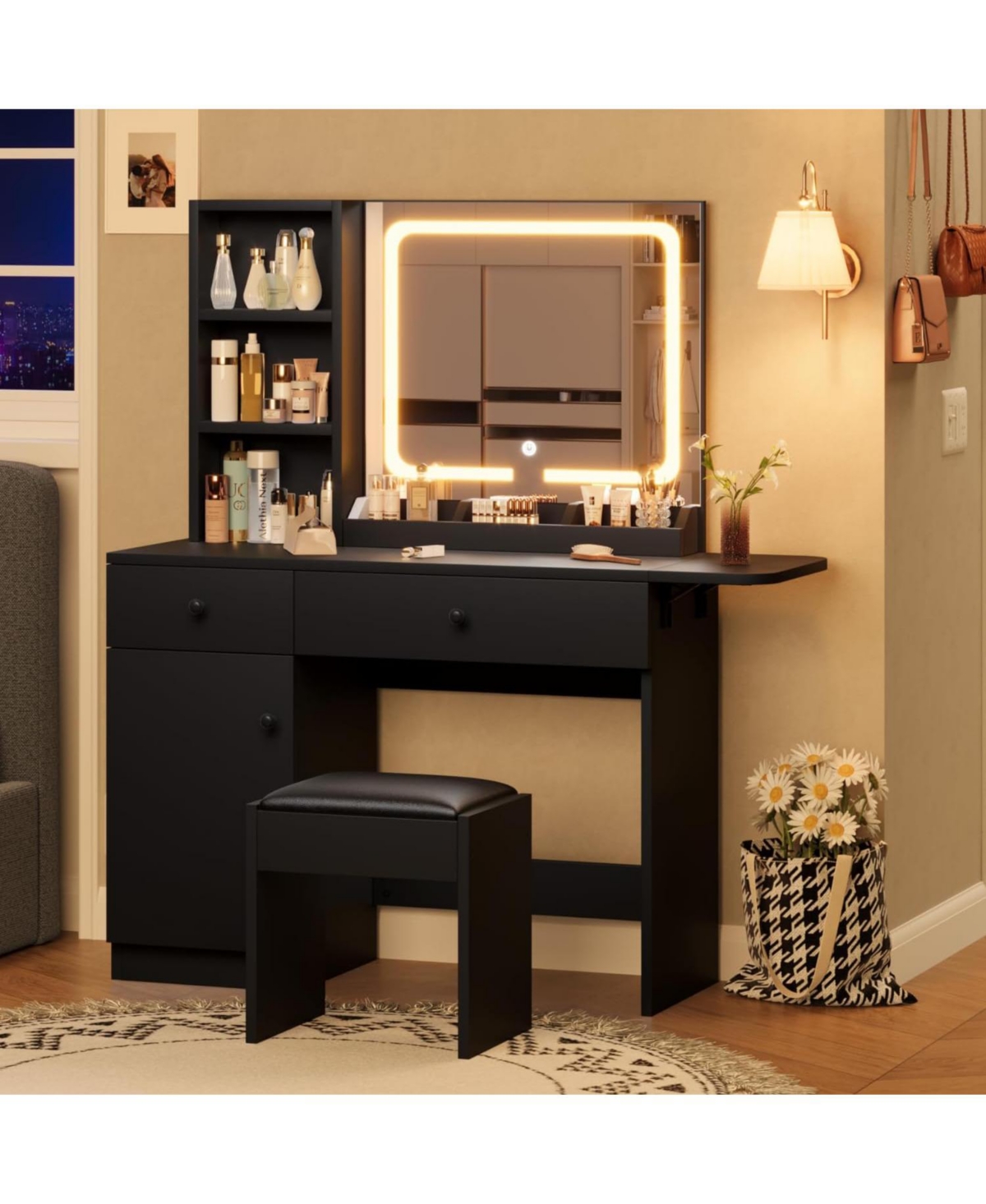 Click here for Homfan Vanity Desk with Mirror and Light  Makeup V... prices