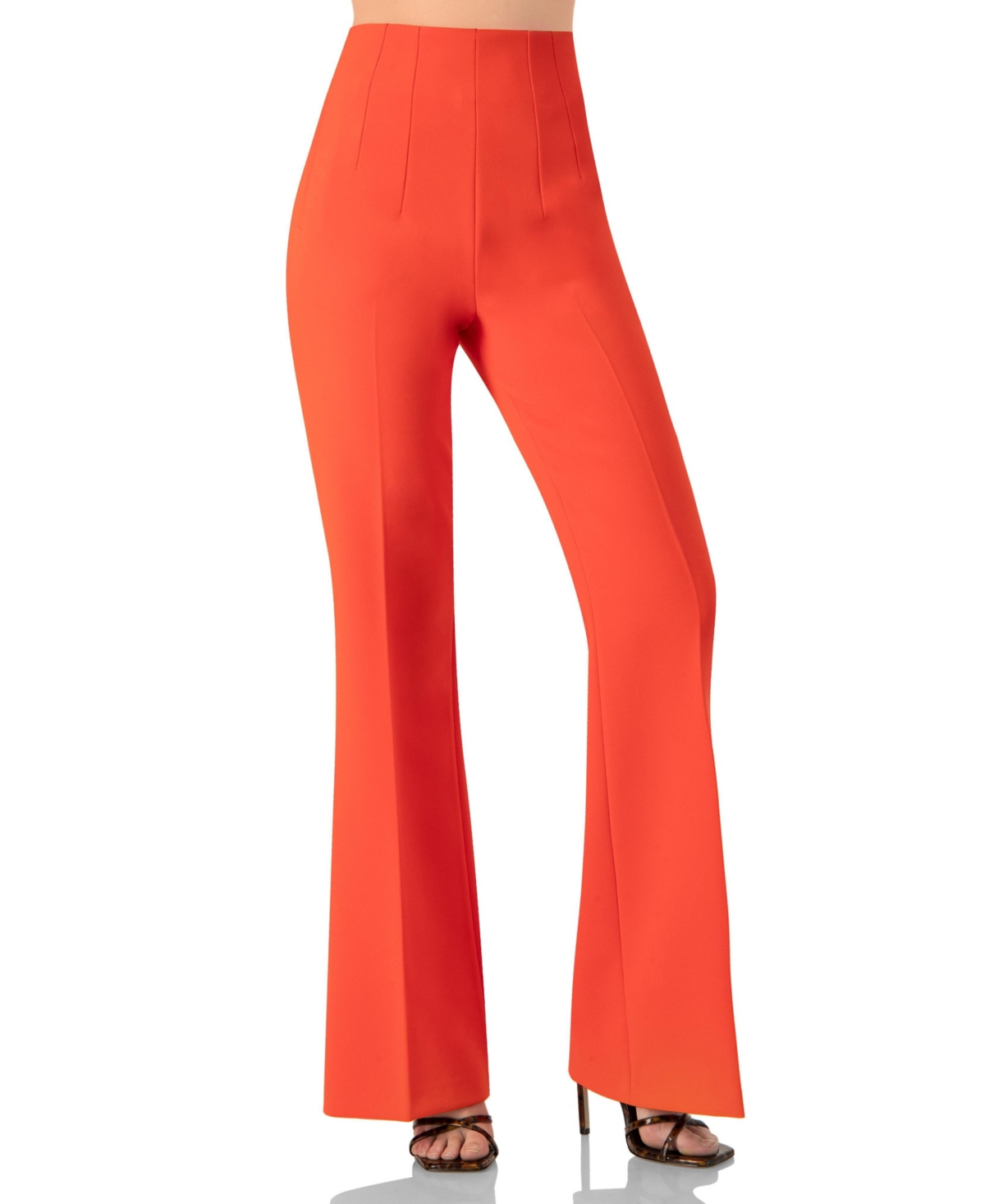 Click here for Ivonne Womens Flared Pants with Pockets - Orange prices