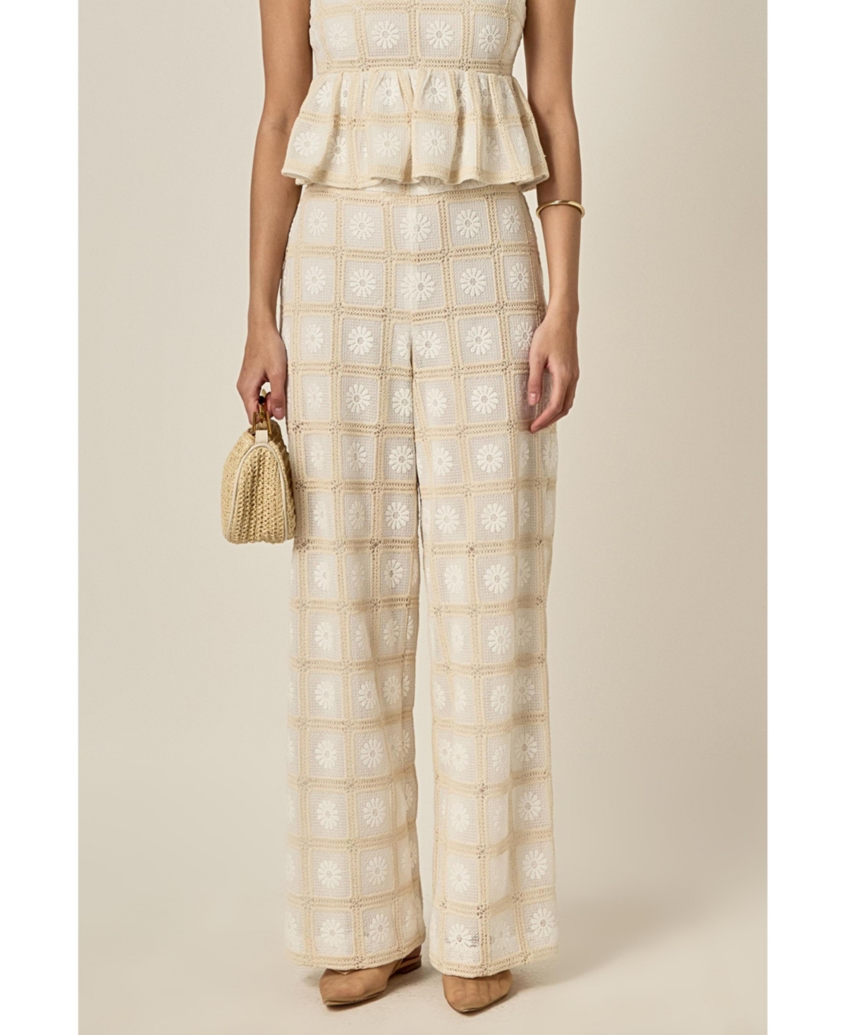 Click here for English Factory Womens The Bria Crochet Pants - Na... prices