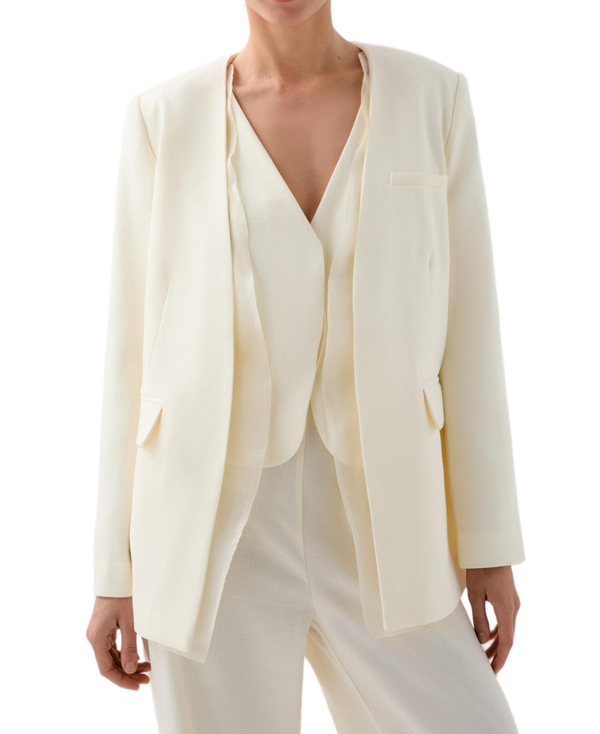 Click here for Scalpers Womens Gandie Blazer - Ecru prices