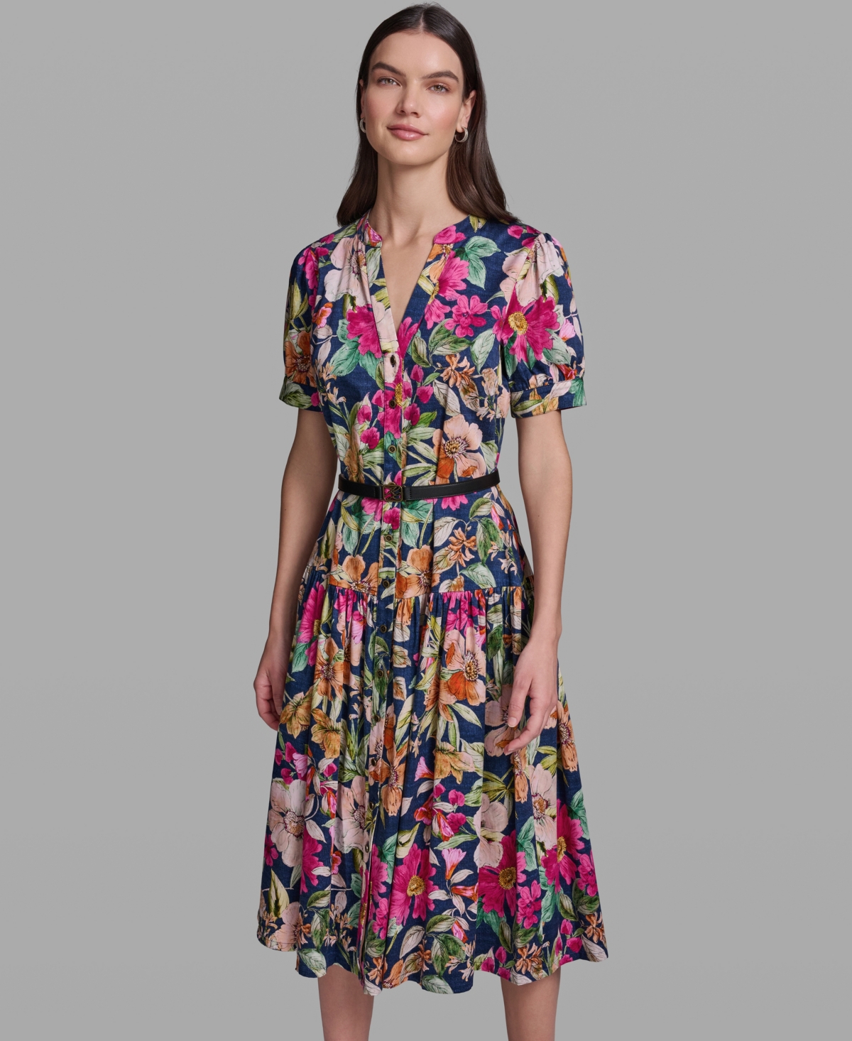 Click here for Karl Lagerfeld Paris Womens Floral Printed V-Neck... prices