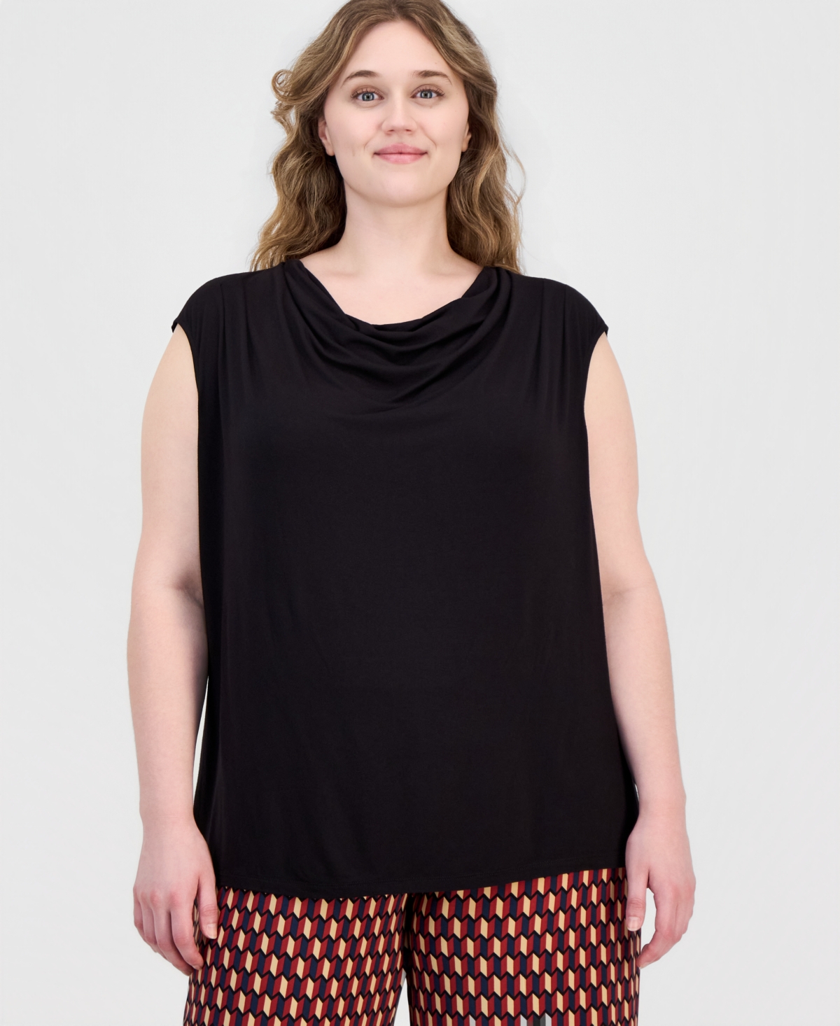 Click here for Anne Klein Plus Size Cowl-Neck Sleeveless Top - An... prices
