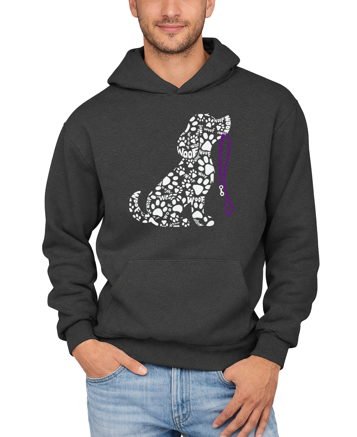 Click here for La Pop Art Mens Dog Leash Word Art Hooded Sweatshi... prices