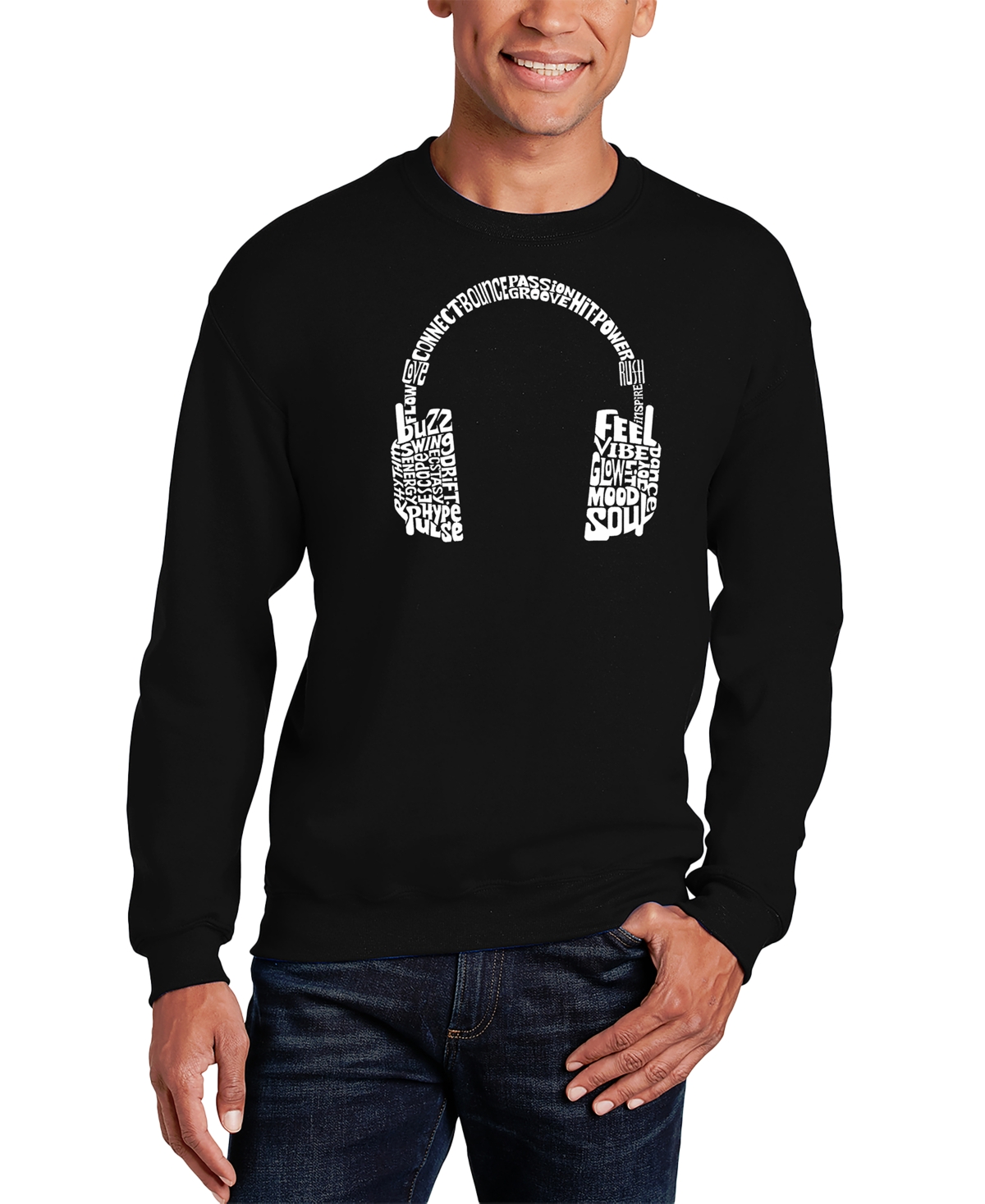 Click here for La Pop Art Mens Mood Head Word Art Crewneck Sweats... prices