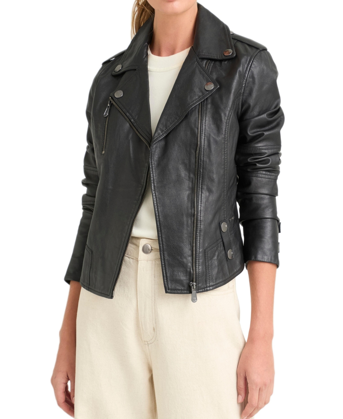 Click here for Velez Womens Biker Jacket Leather With Epaulets -... prices