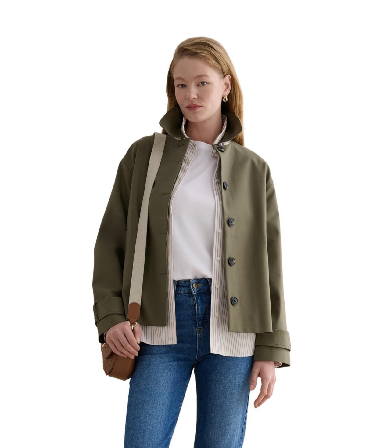 Click here for Hobbs London Womens Frida Collared Cropped Trench... prices