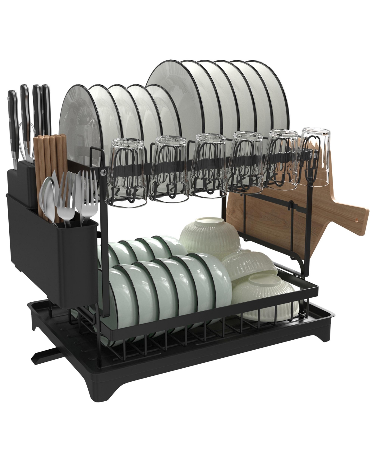 Click here for 2 Tier Anti-Rust Dish Drying Rack with Drainage Sp... prices