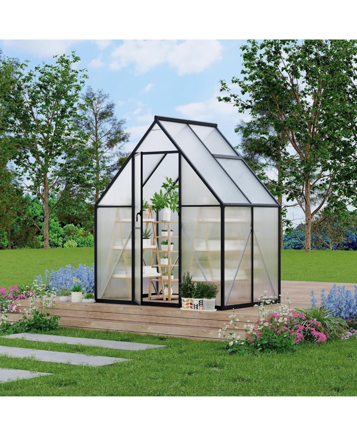 Click here for gaomon 6X4 Aluminum-Framed Polycarbonate Greenhous... prices