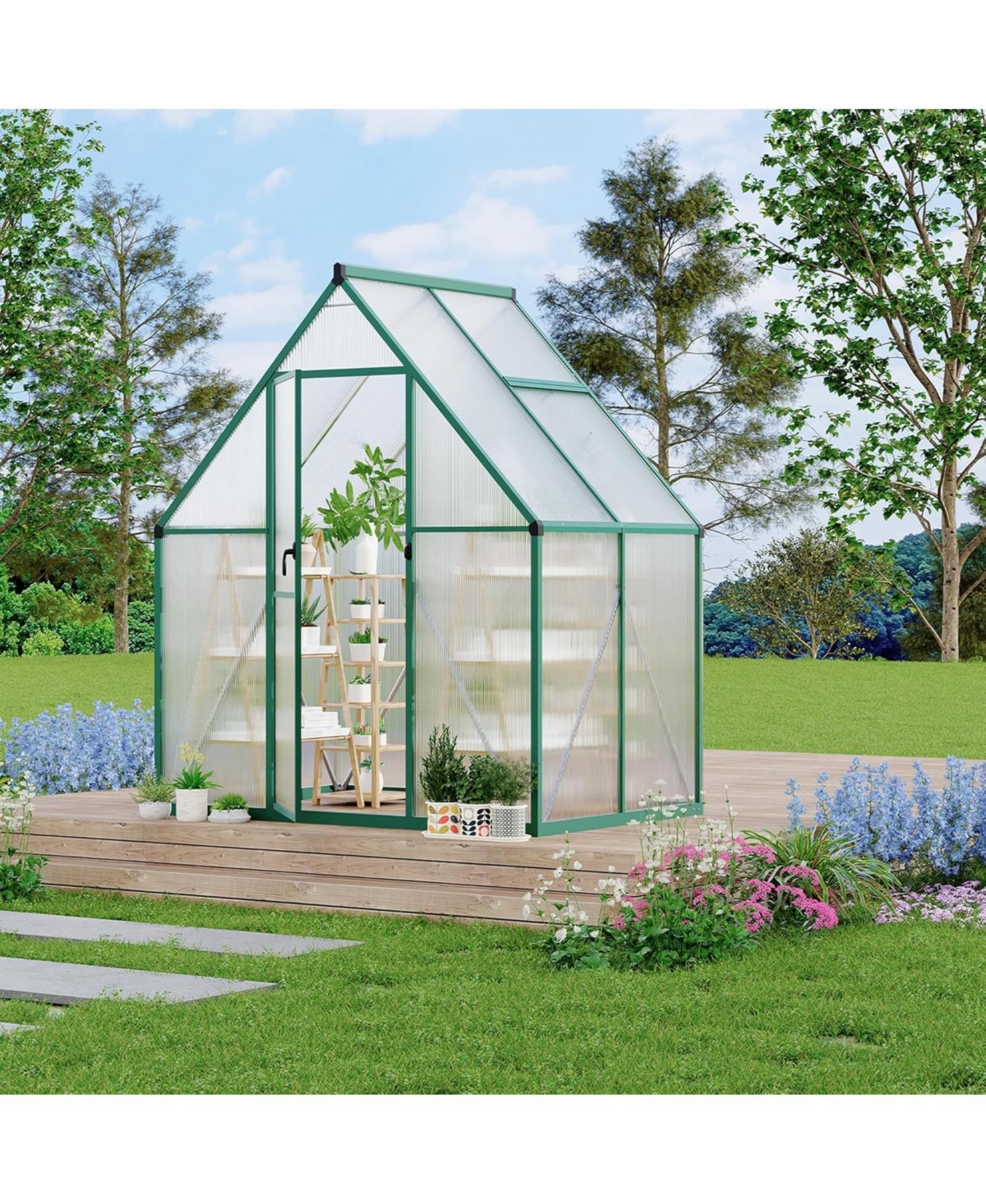 Click here for gaomon 6X4 Aluminum-Framed Polycarbonate Greenhous... prices