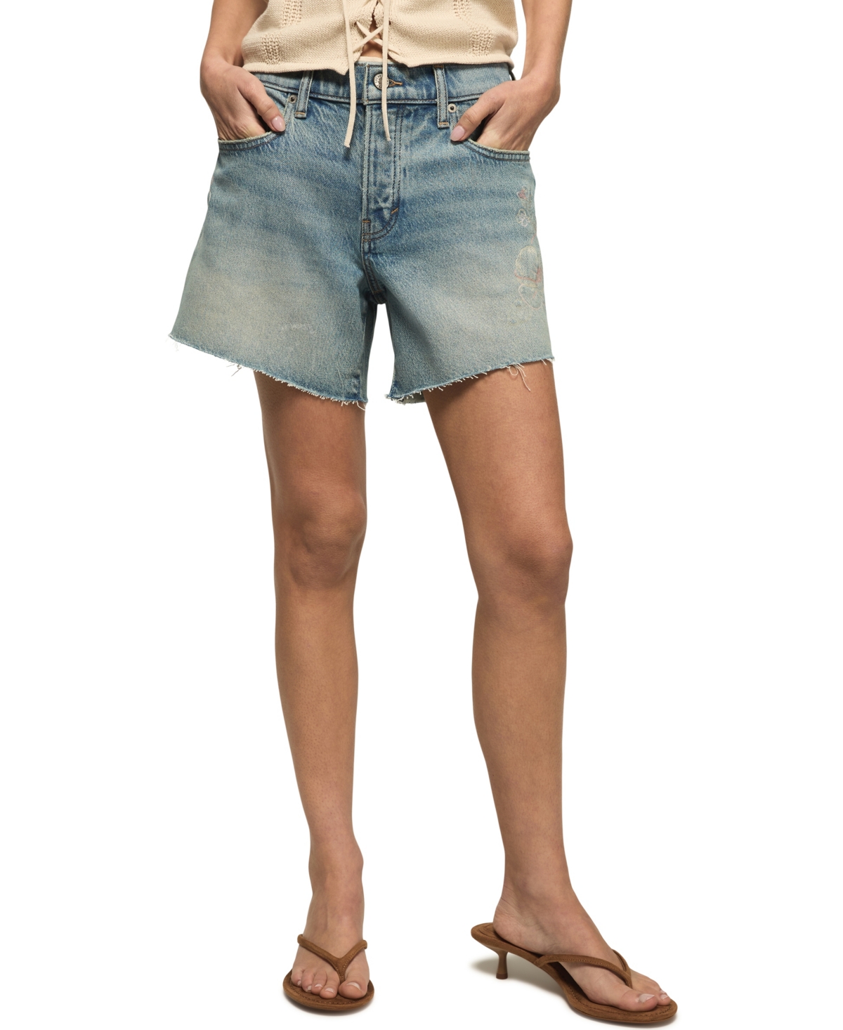 Click here for Lucky Brand Womens High-Rise Baggy Shorts - Heart... prices