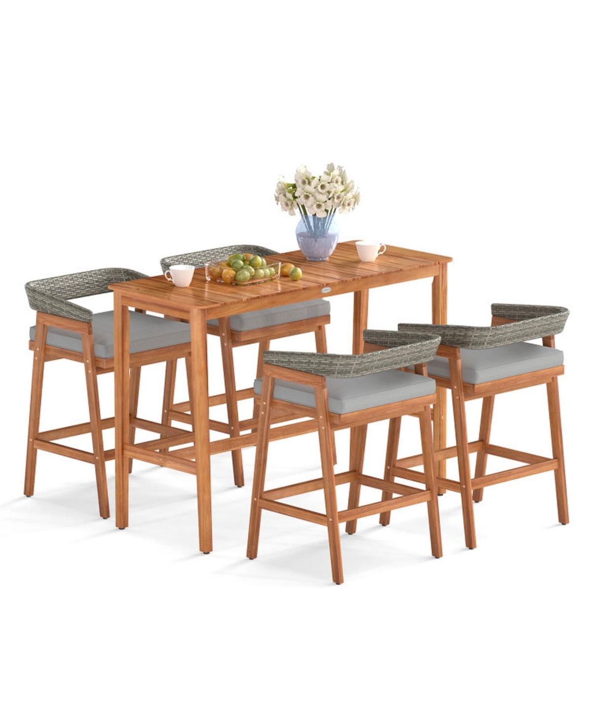 Click here for Sugift 5-Piece Patio Counter Height Bar Set with 4... prices