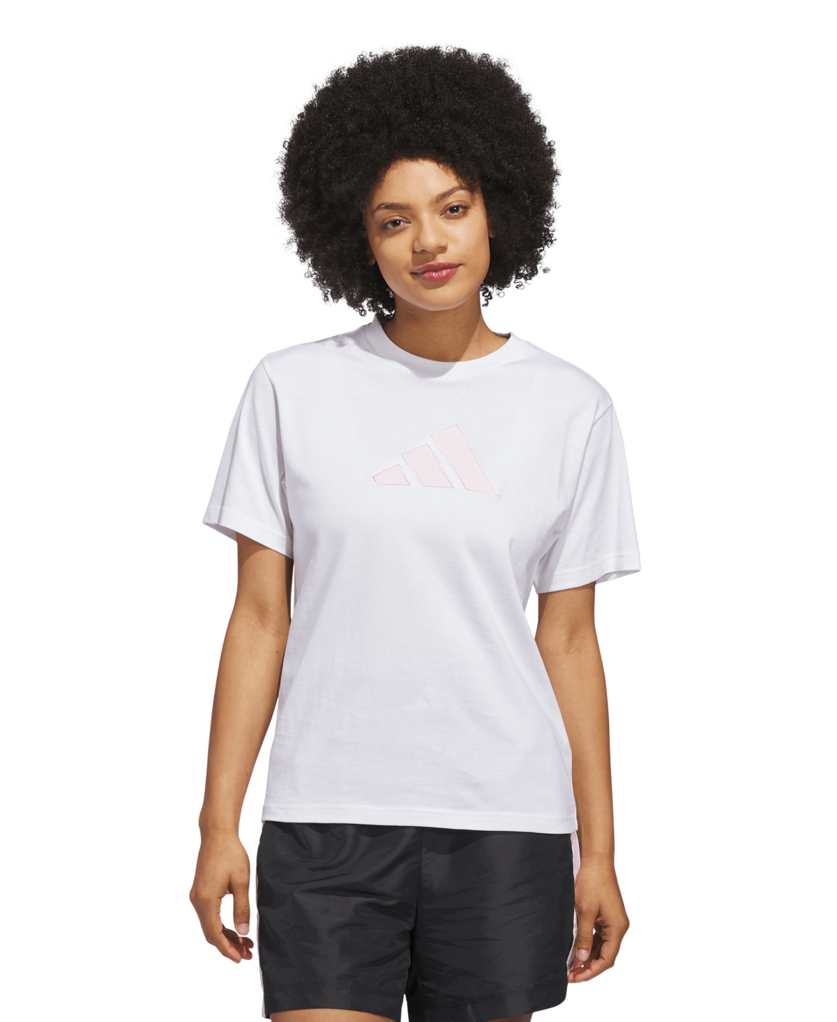 Click here for adidas Womens Gingham Big Logo Graphic Crewneck Co... prices