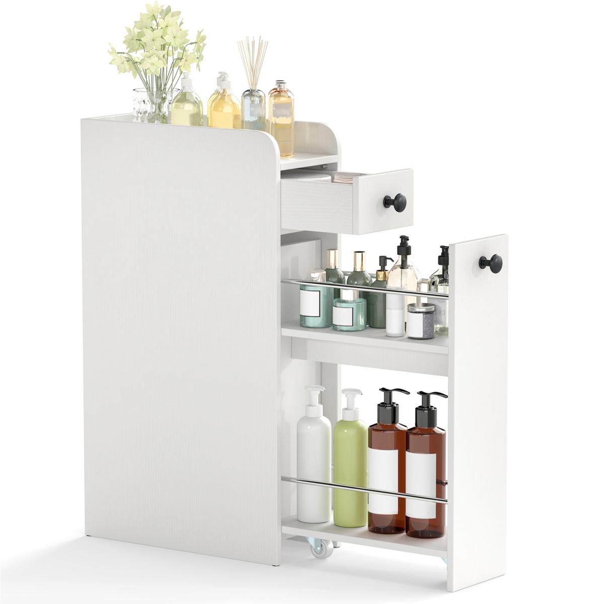 Click here for Gymax Small Bathroom Storage Cabinet 4-Tier Narrow... prices