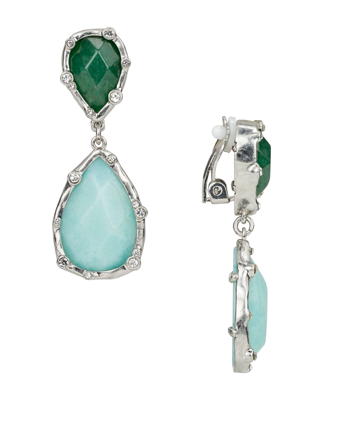 Click here for Patricia Nash Rhodium-Plated Double Drop Clip Earr... prices