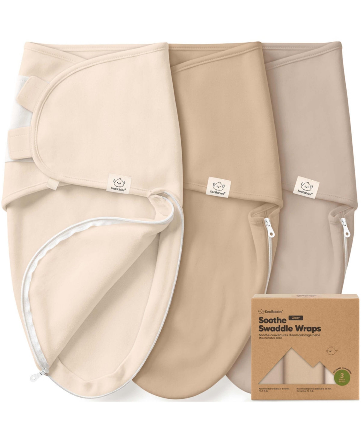 Click here for KeaBabies 3pk Soothe Zippy Baby Swaddles 0-6 Month... prices