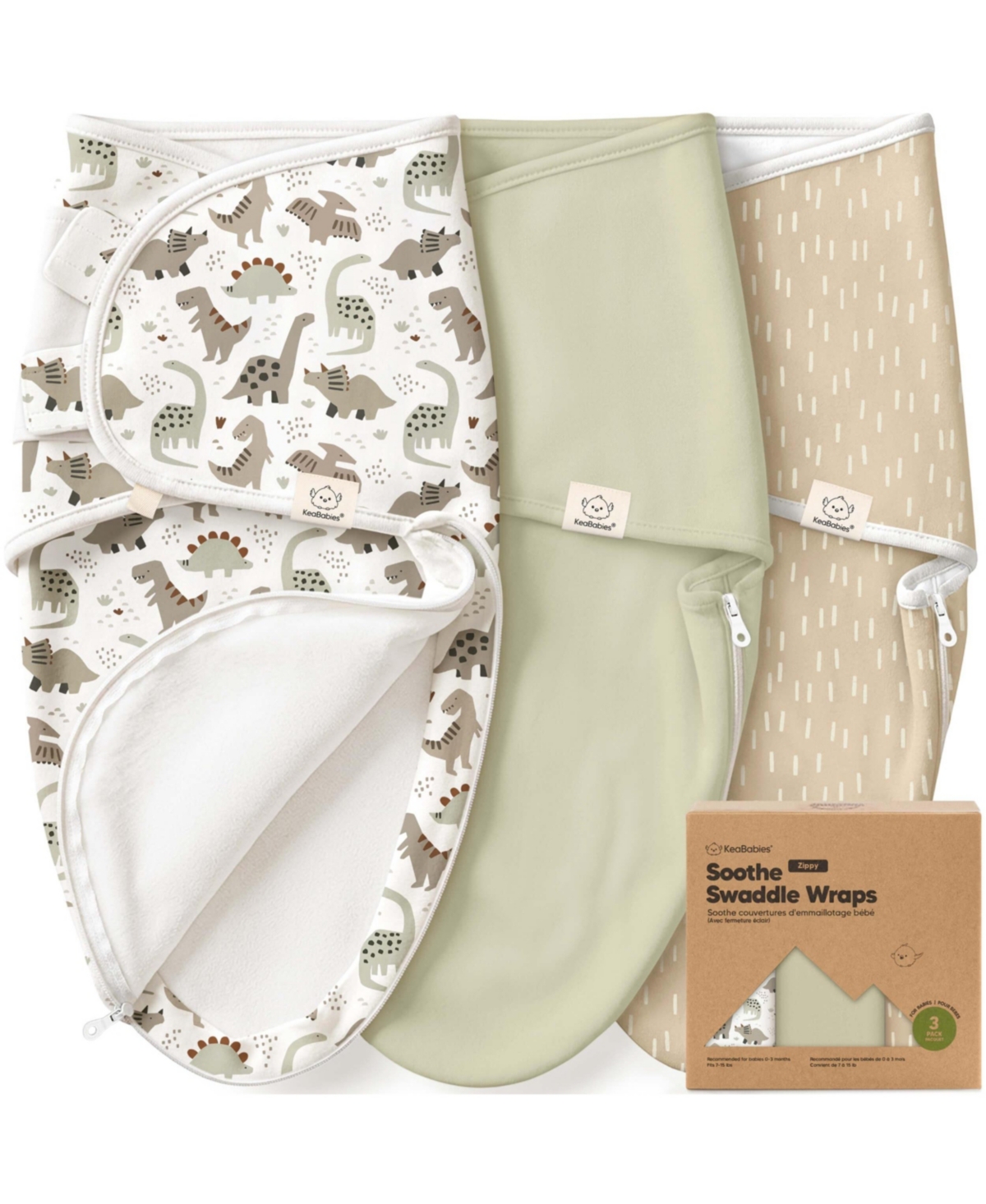 Click here for KeaBabies 3pk Soothe Zippy Baby Swaddles 0-6 Month... prices