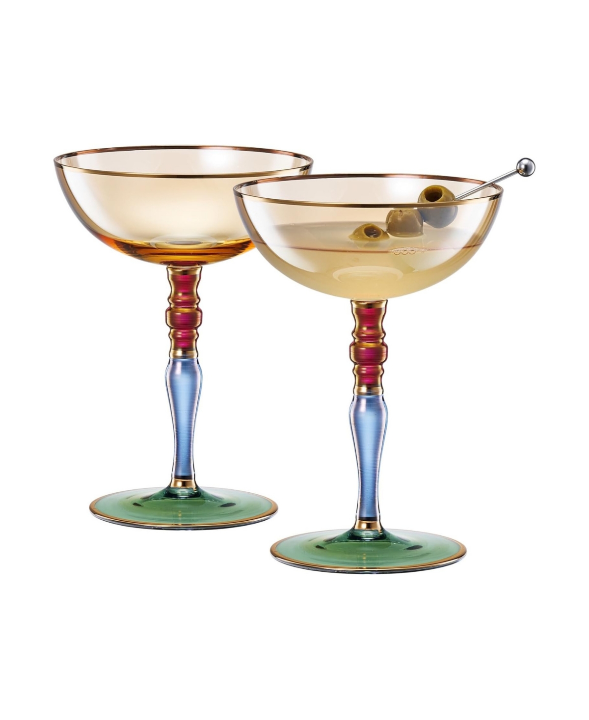Click here for The Wine Savant Renaissance Amber Coupe Glasses  S... prices