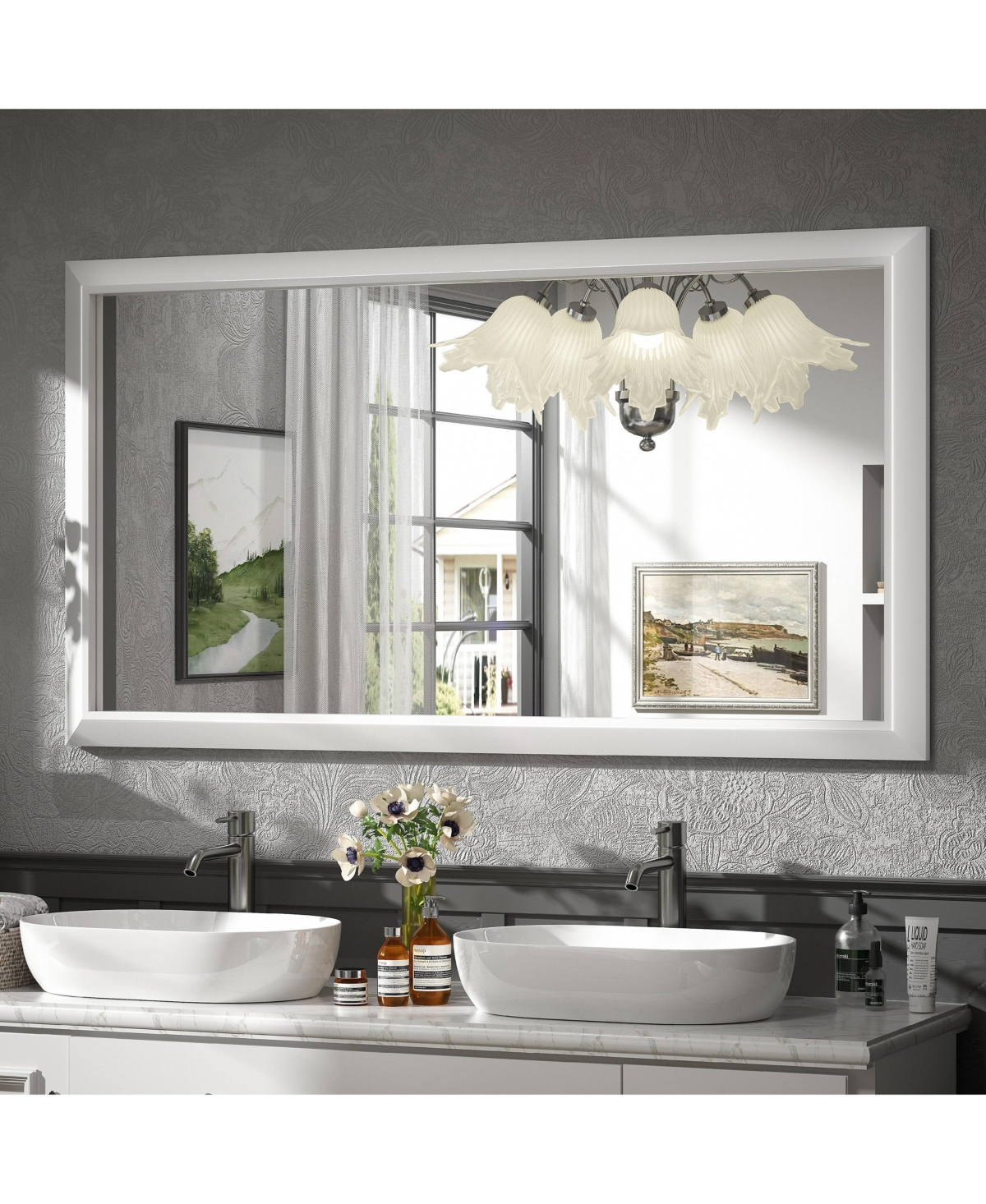 Click here for Apmir 55 x 30 Inch Thick Metal Framed Wall Mirrors... prices