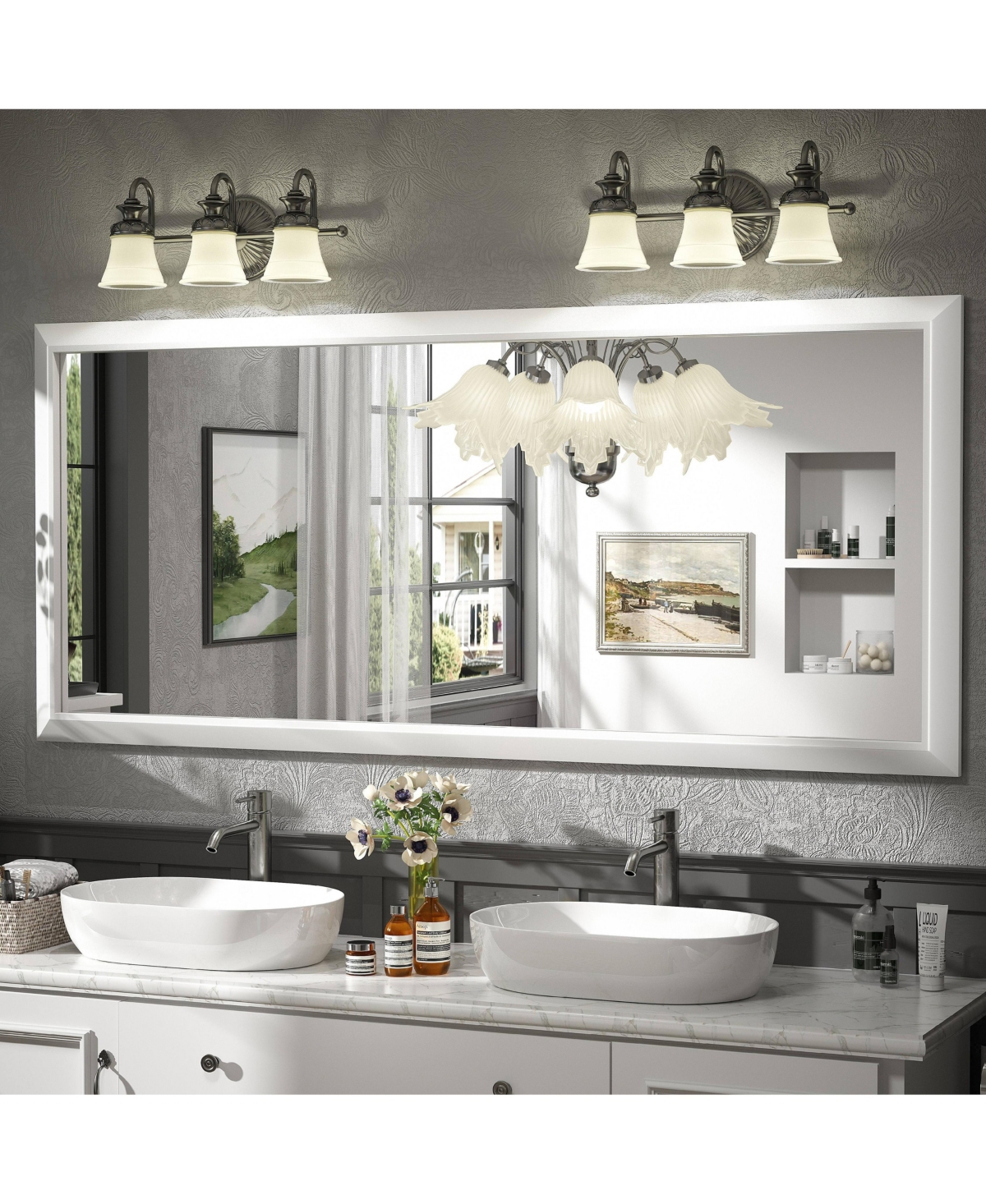 Click here for Apmir 72 x 32 Inch Thick Metal Framed Wall Mirrors... prices