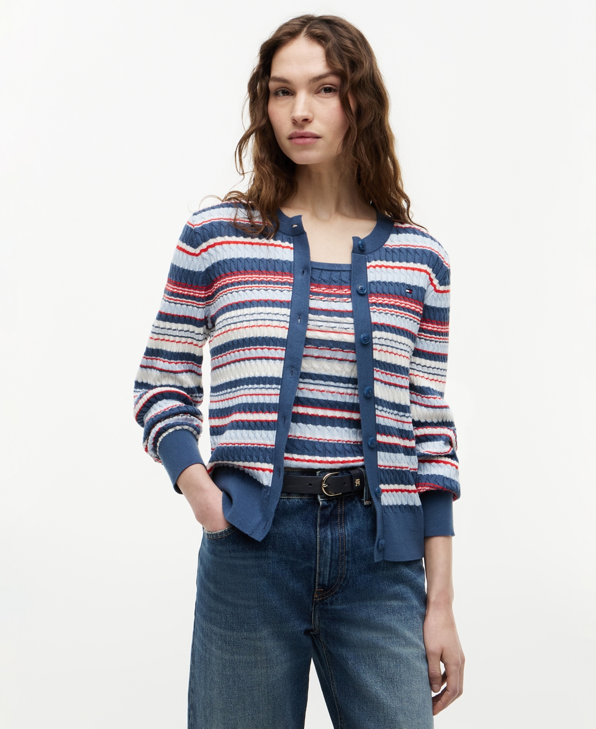 Click here for Tommy Hilfiger Womens Crewneck Cable Knit Sweater... prices